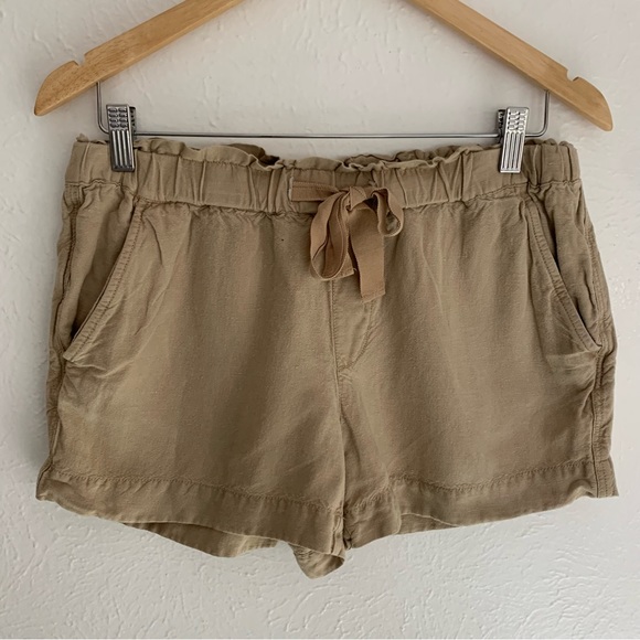 LOFT | Shorts | Loft Linen Blend Tan Paperbag Shorts Beach Nuetral ...
